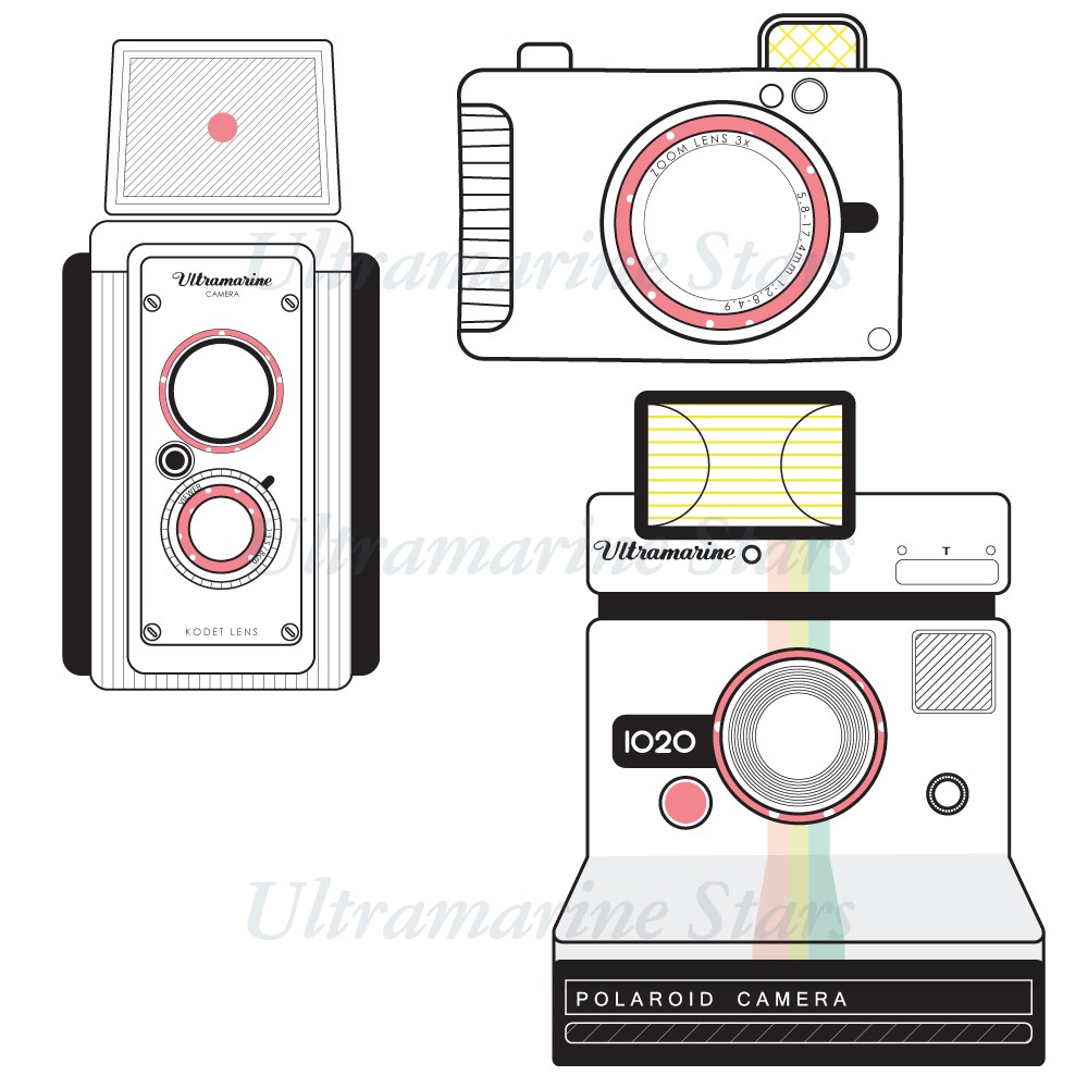 Printable Digital Clip Art: Camera Set on Luulla