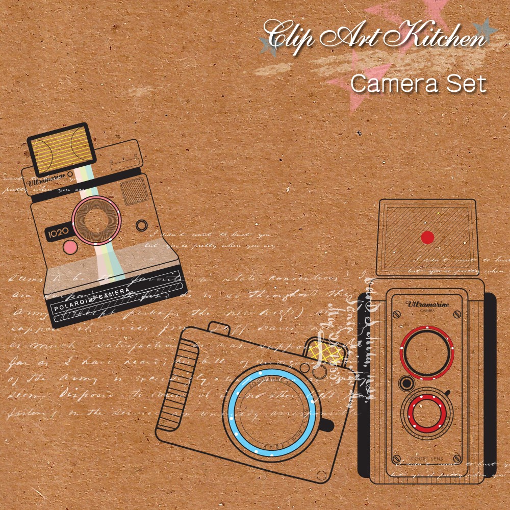 Printable Digital Clip Art: Camera Set on Luulla